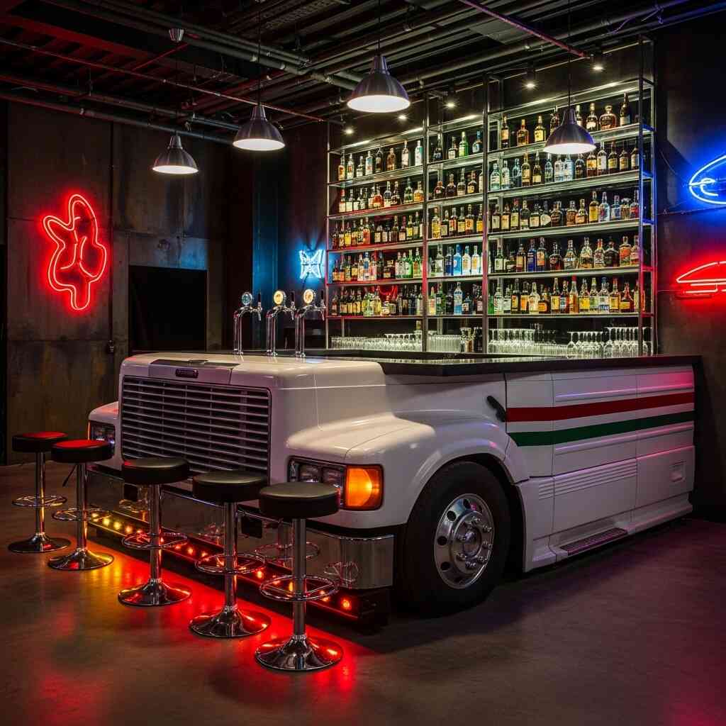 This Home Bar Looks Like a Big Rig—And It’s Fully Poured with ...