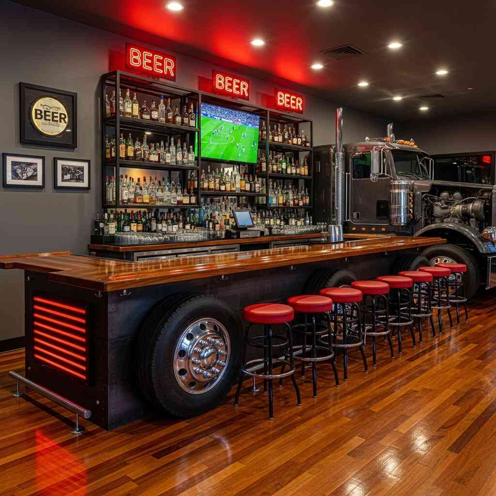 This Home Bar Looks Like a Big Rig—And It’s Fully Poured with ...