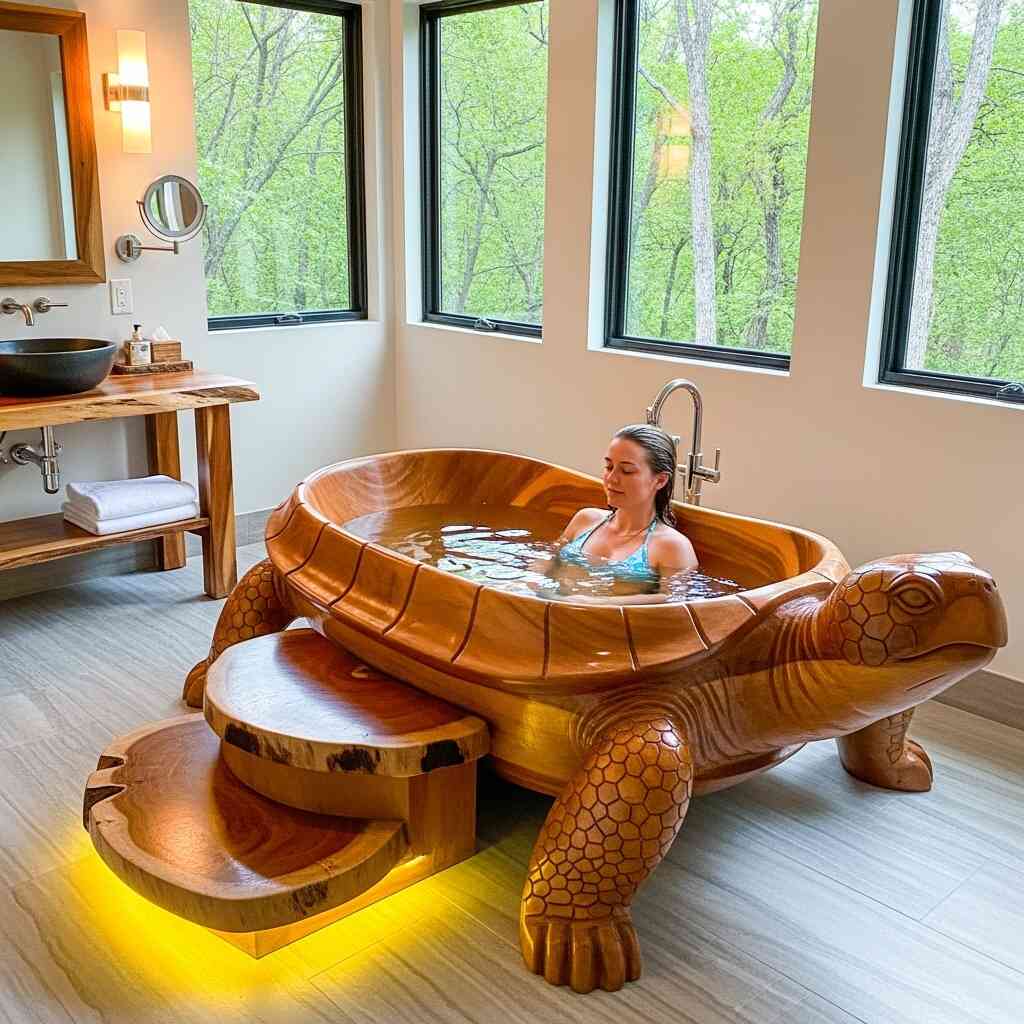 Wooden Turtle Bathtubs: Where Nature Naps in Soothing Warmth ...