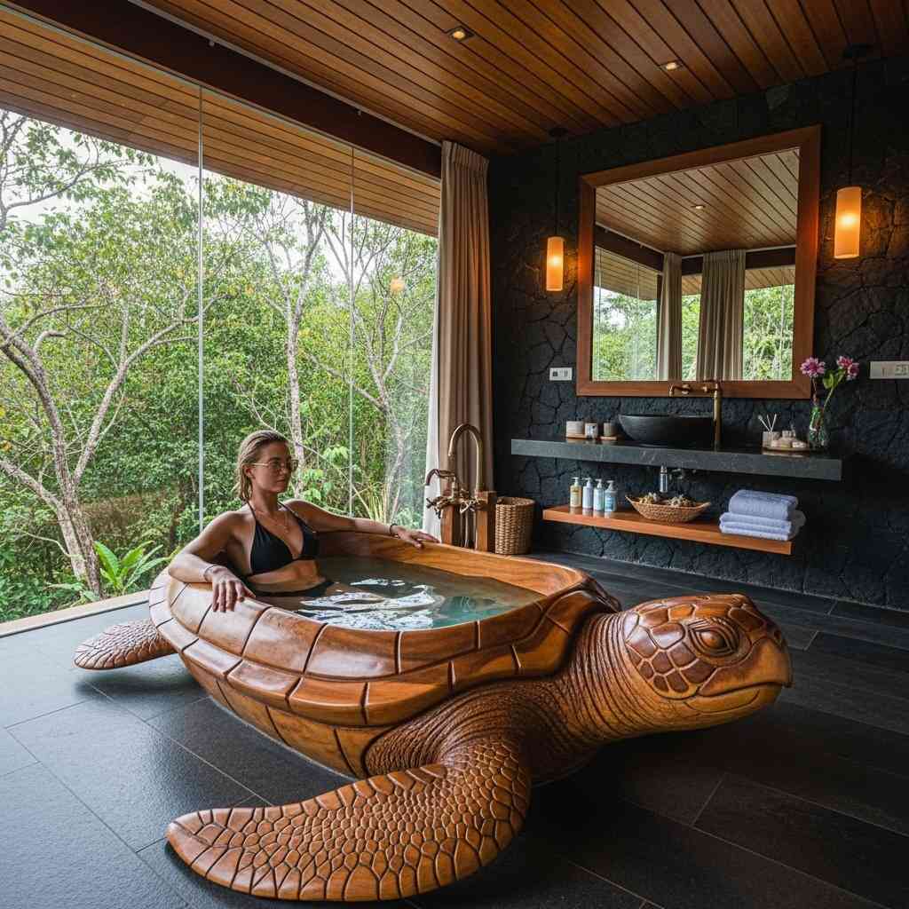 Wooden Turtle Bathtubs: Where Nature Naps in Soothing Warmth ...