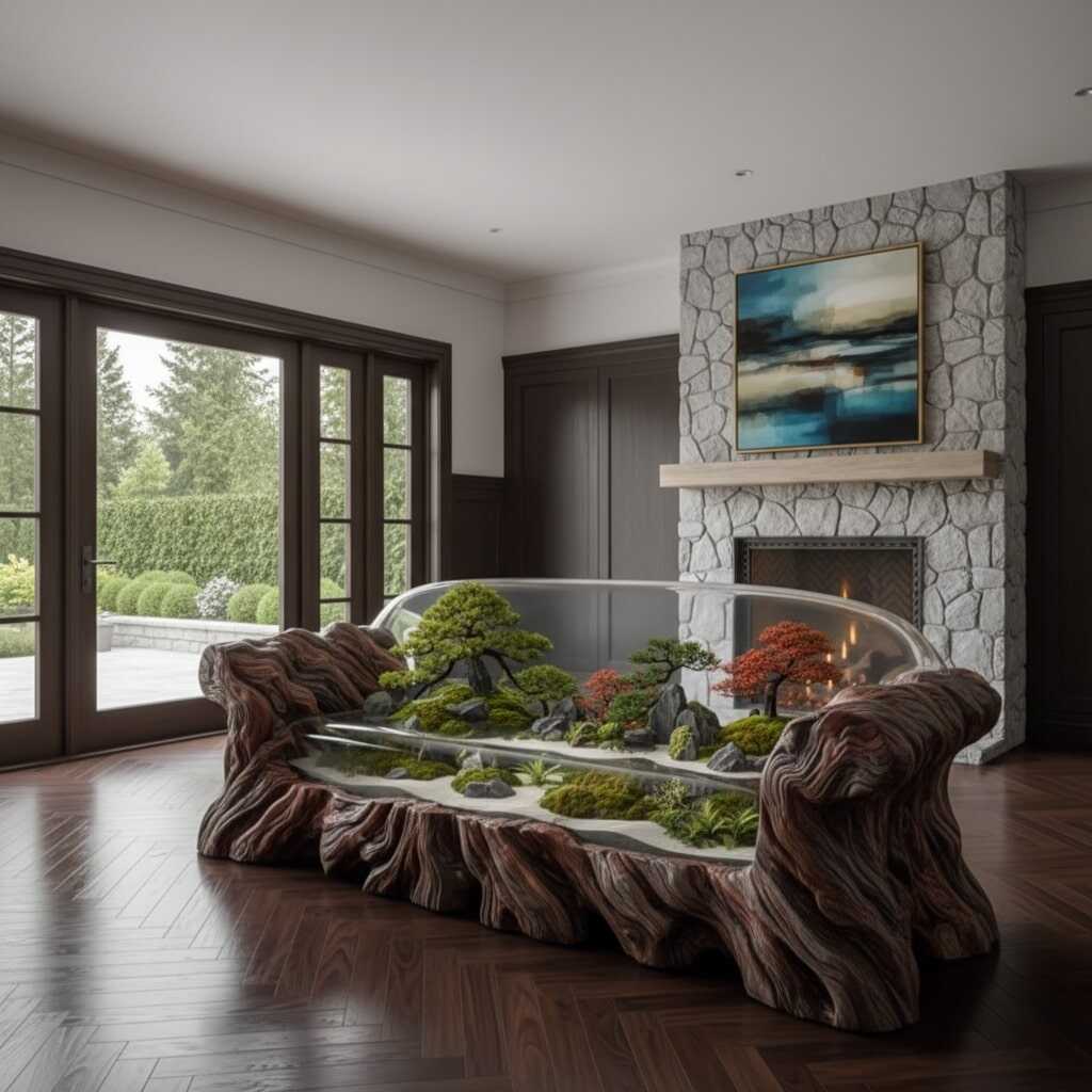 Epoxy Nature Scene Sofa: Where Art, Nature, and Furniture Intertwine ...
