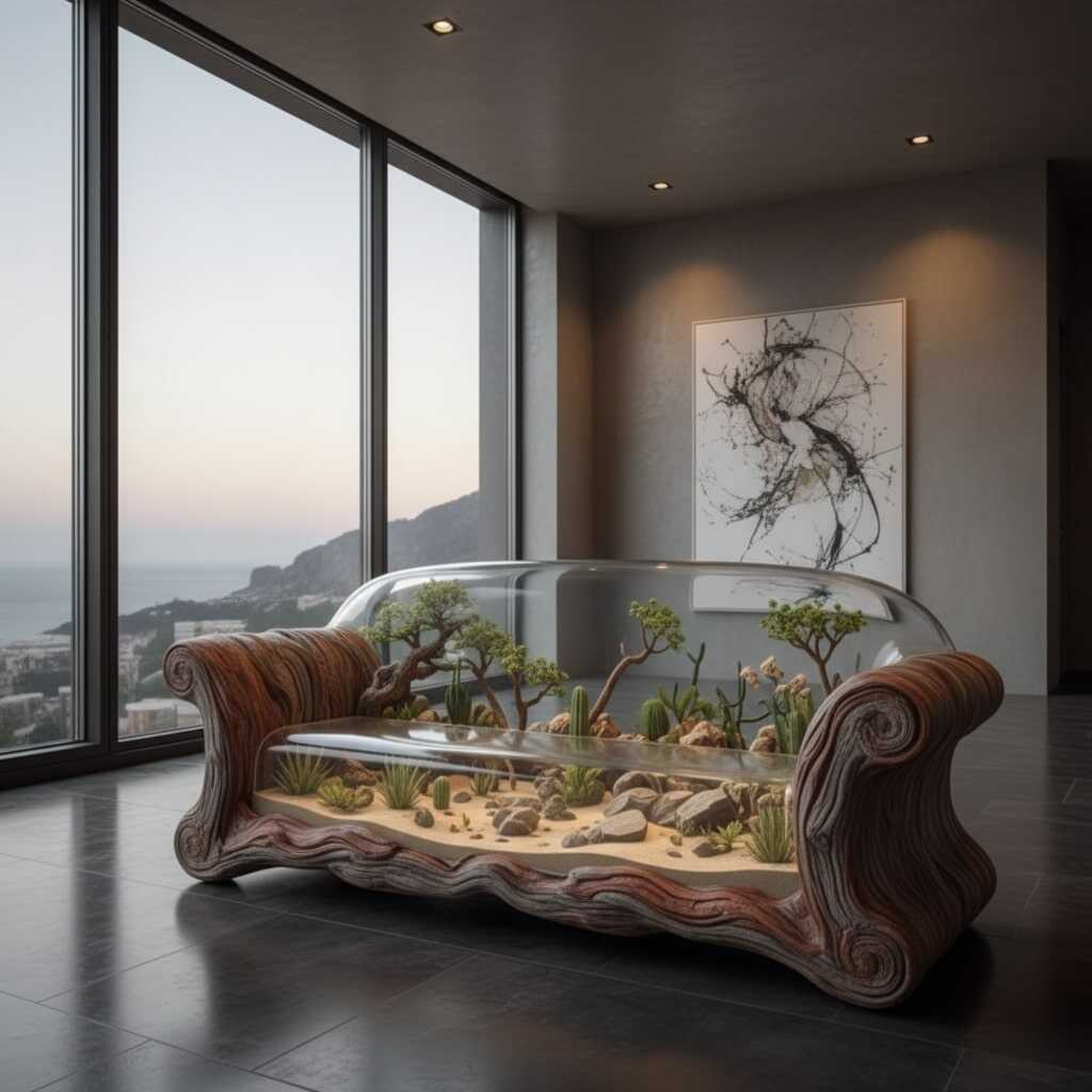 Epoxy Nature Scene Sofa: Where Art, Nature, and Furniture Intertwine ...