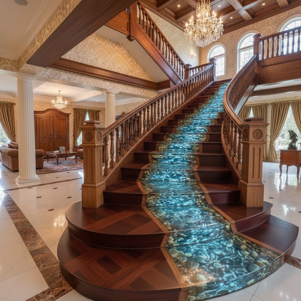 How an Epoxy River Staircase Transforms Architectural Flow and ...