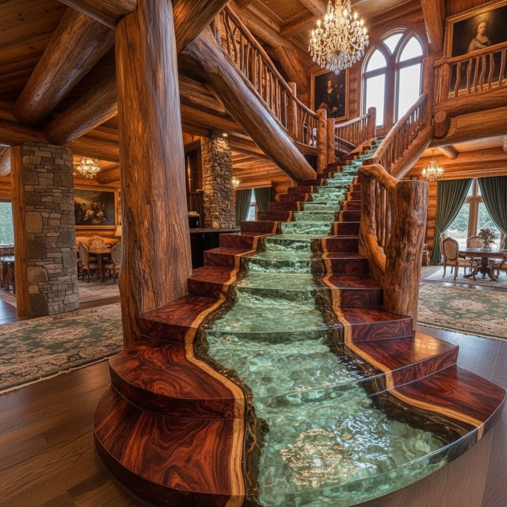 How an Epoxy River Staircase Transforms Architectural Flow and ...