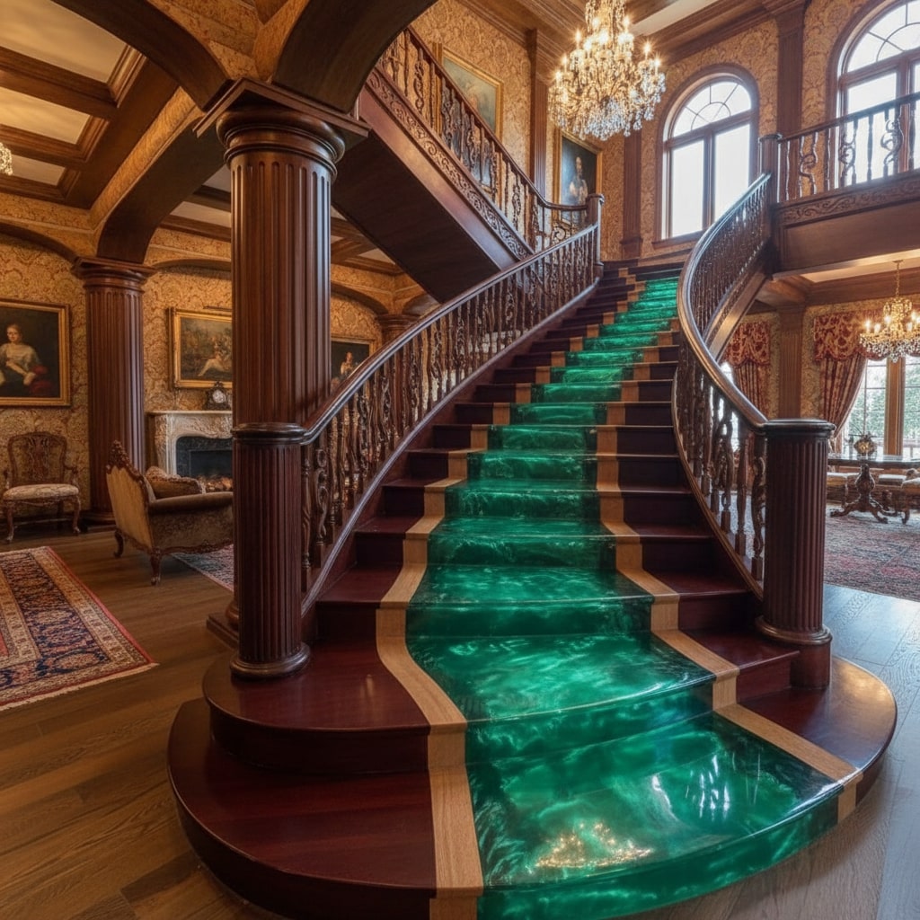 How an Epoxy River Staircase Transforms Architectural Flow and ...