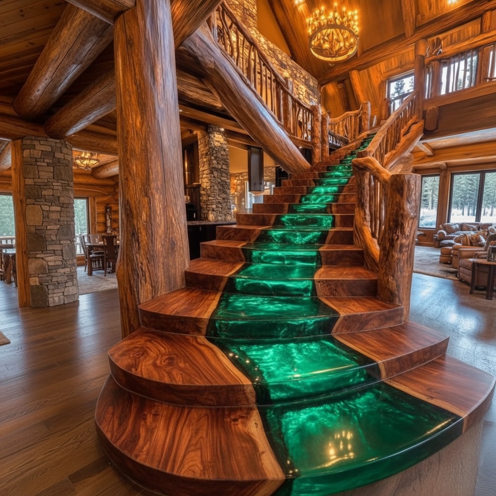 How an Epoxy River Staircase Transforms Architectural Flow and ...