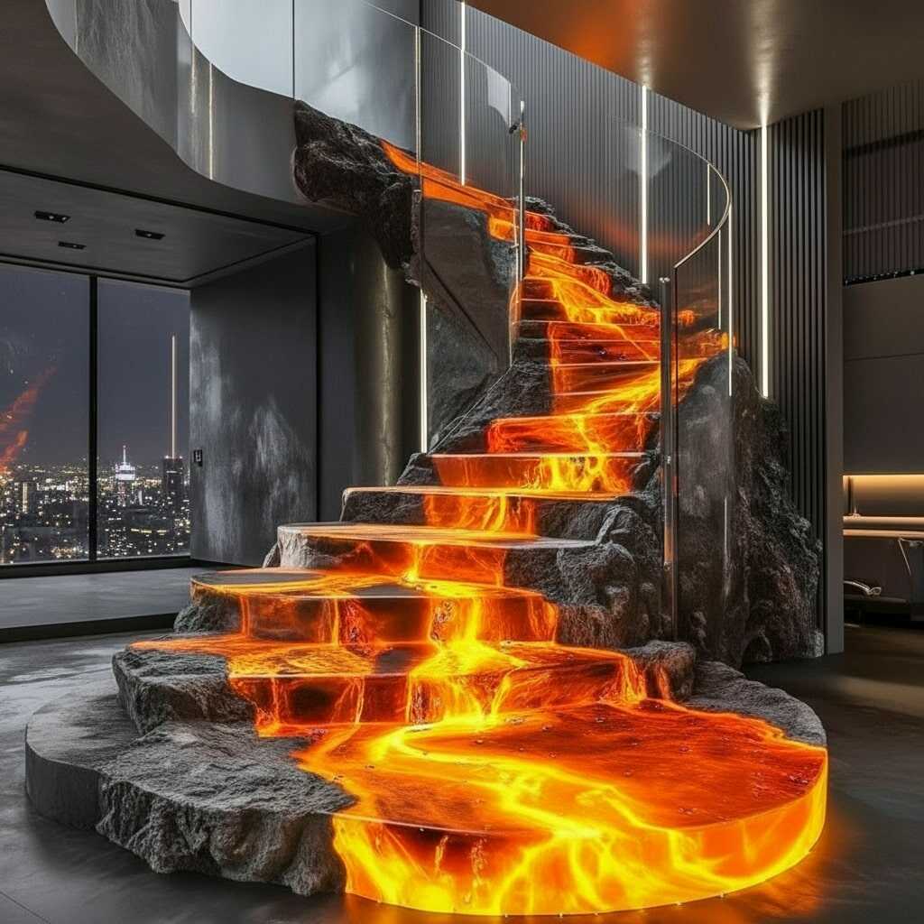 Lava Themed Staircase: A Fiery Focal Point in Modern Interior Design ...
