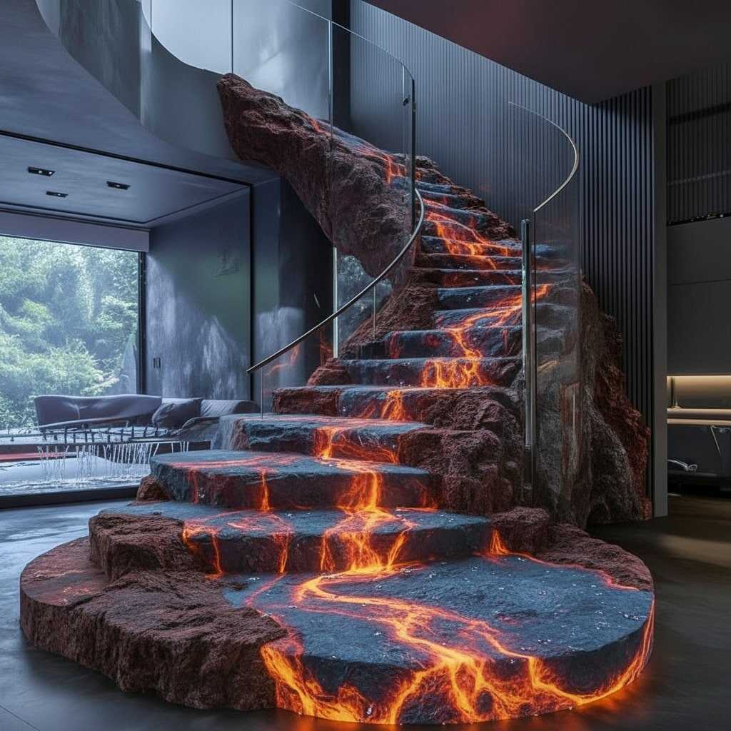 Lava Themed Staircase: A Fiery Focal Point in Modern Interior Design ...