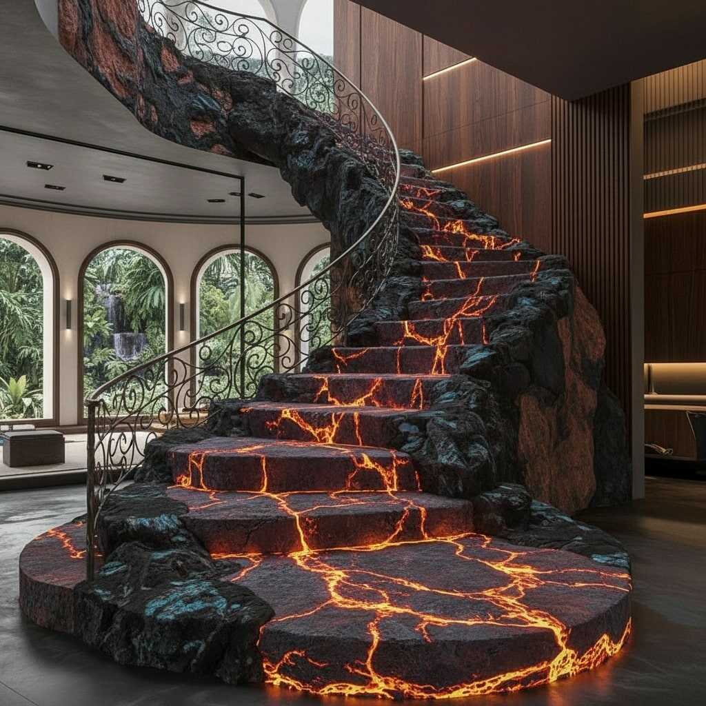 Lava Themed Staircase: A Fiery Focal Point in Modern Interior Design ...