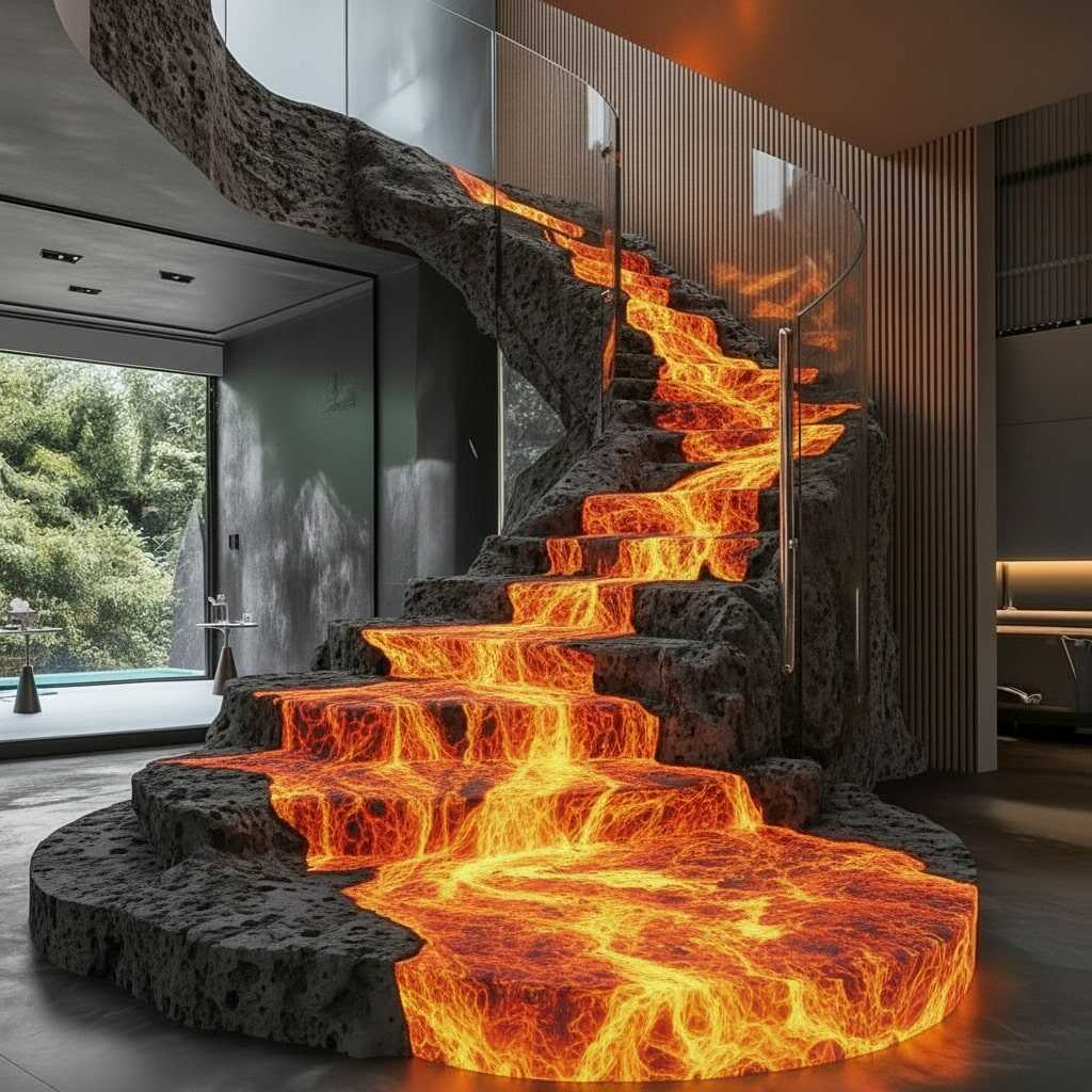 Lava Themed Staircase: A Fiery Focal Point in Modern Interior Design ...