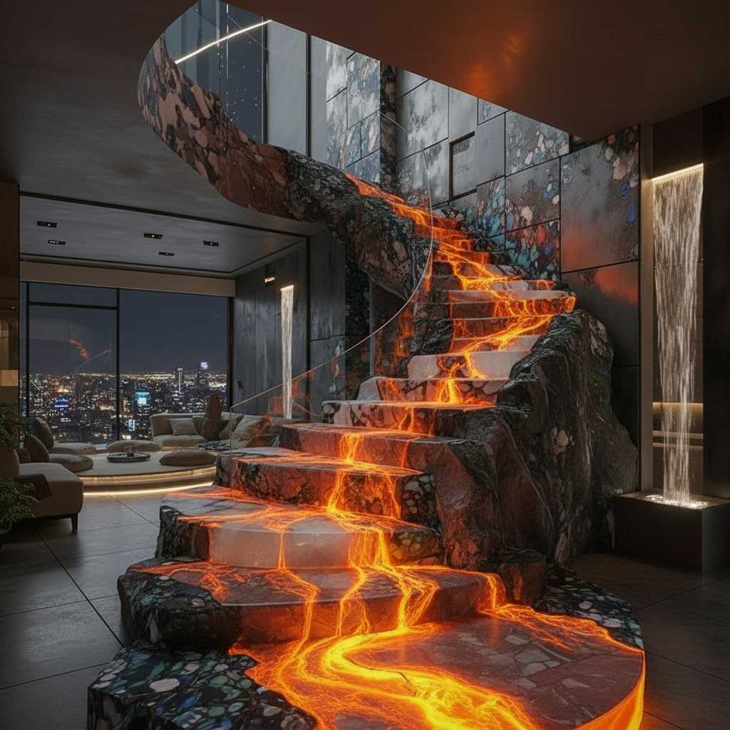 Lava Themed Staircase: A Fiery Focal Point in Modern Interior Design ...