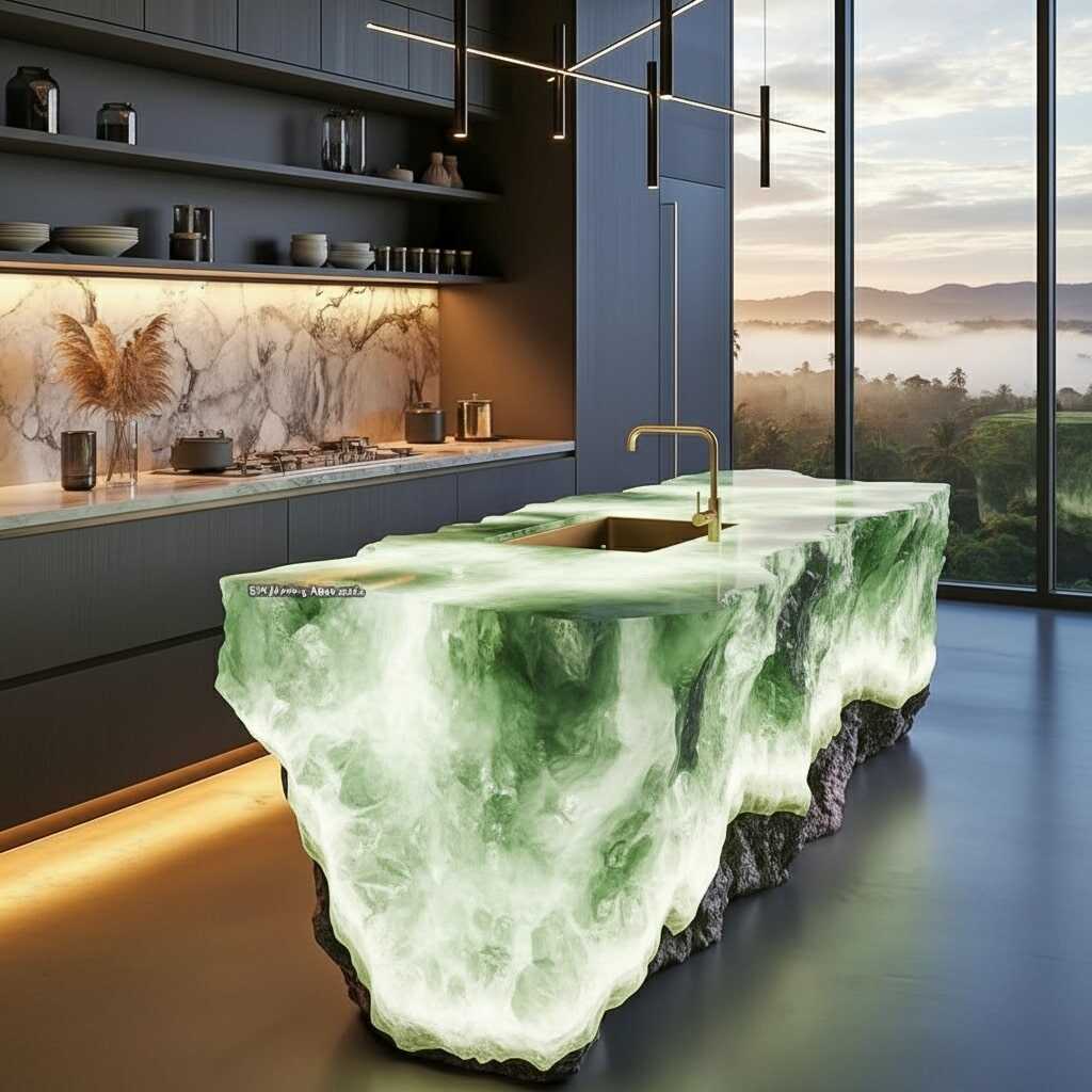How a Crystal Kitchen Island Transforms Contemporary Kitchen Design ...