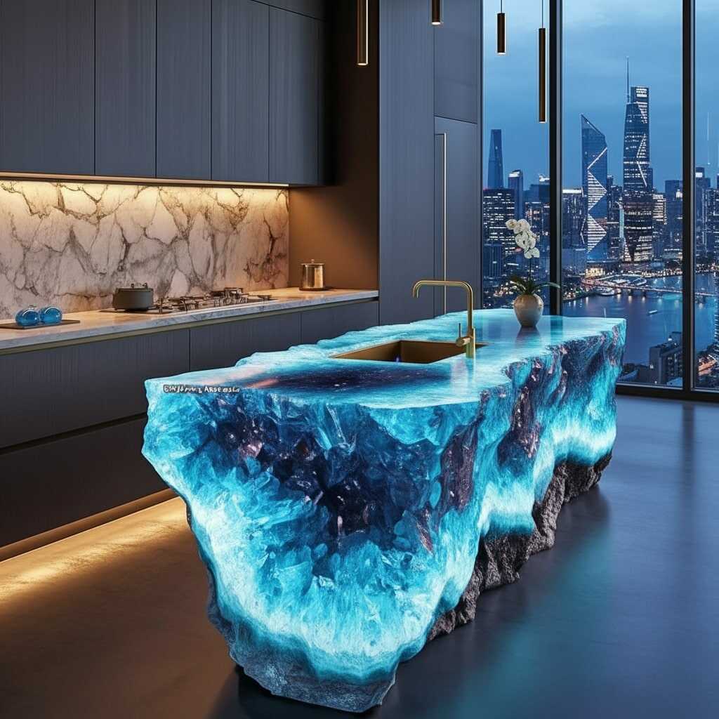 How a Crystal Kitchen Island Transforms Contemporary Kitchen Design ...
