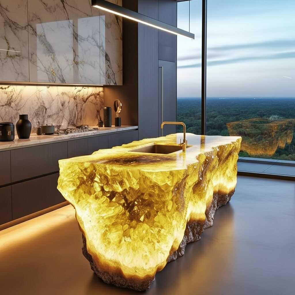 How a Crystal Kitchen Island Transforms Contemporary Kitchen Design ...