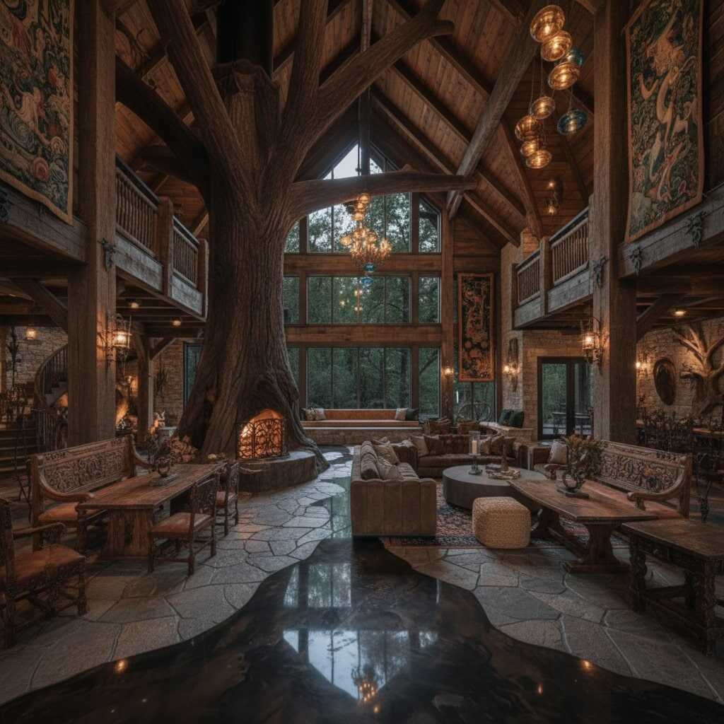 Epic Tree Fireplace: Where Nature and Hearth Converge in Stunning ...