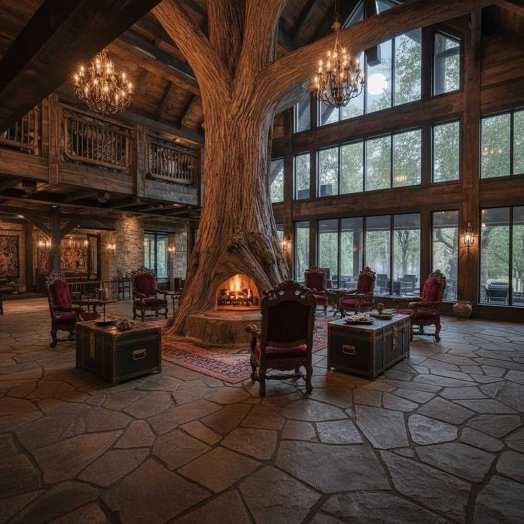 Epic Tree Fireplace: Where Nature and Hearth Converge in Stunning ...